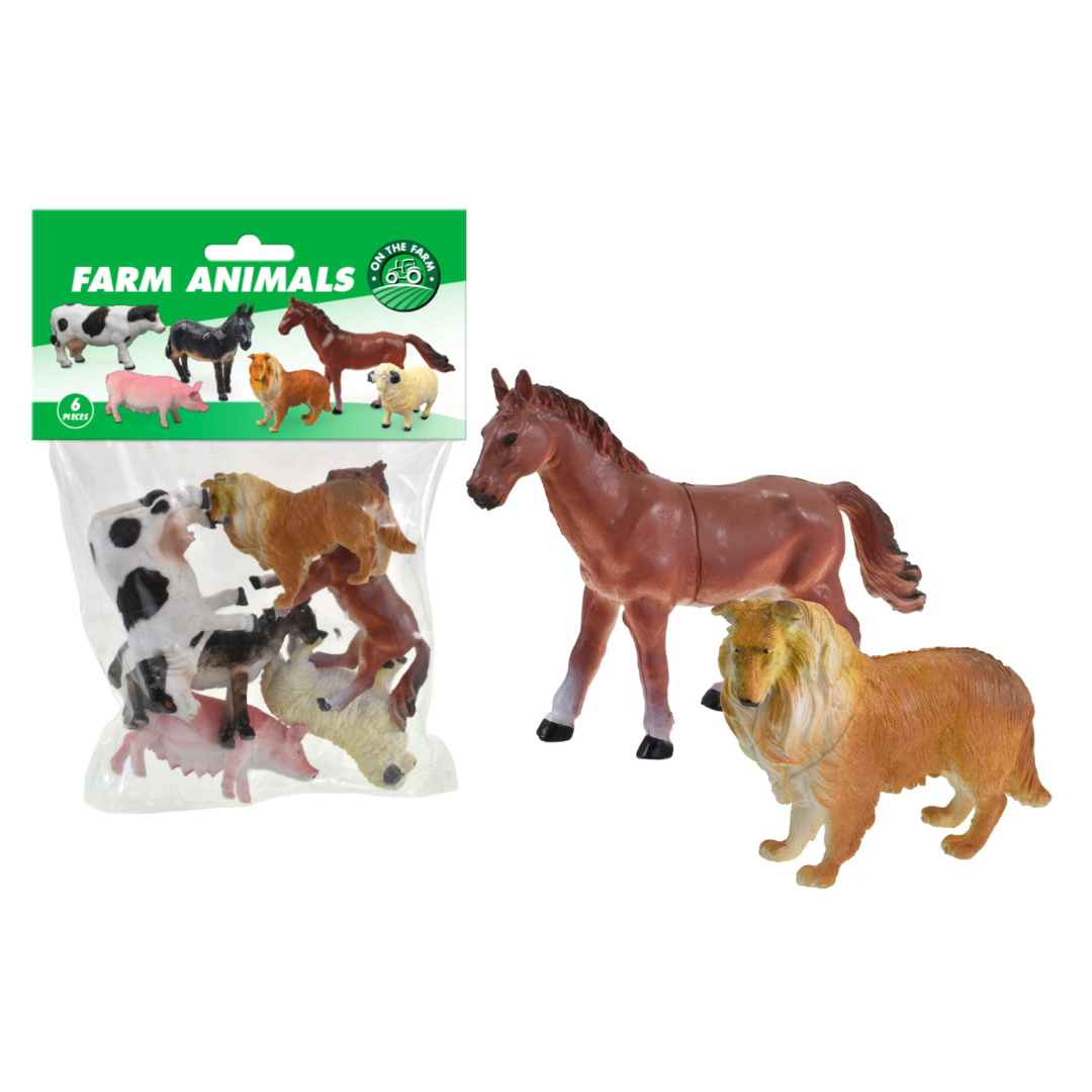6pc Farm Animals (4") In Pvc Bag/Header – Toys At Foys